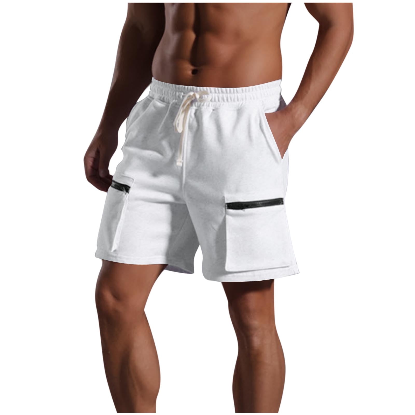 FRSASU Men's Gym Sport Bodybuilding Workout Casual Shorts with Zipper ...