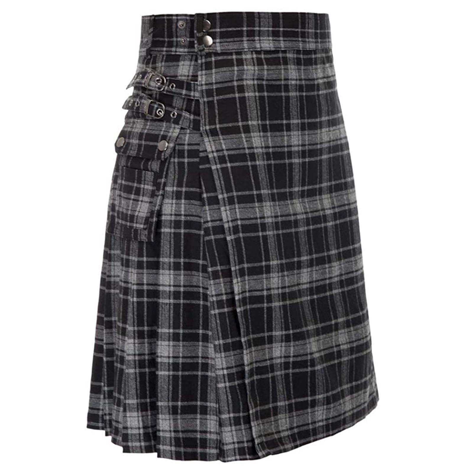 FRSASU Men’s Kilt Scottish Kilts for Men Scottish Tartan Kilt Utility ...