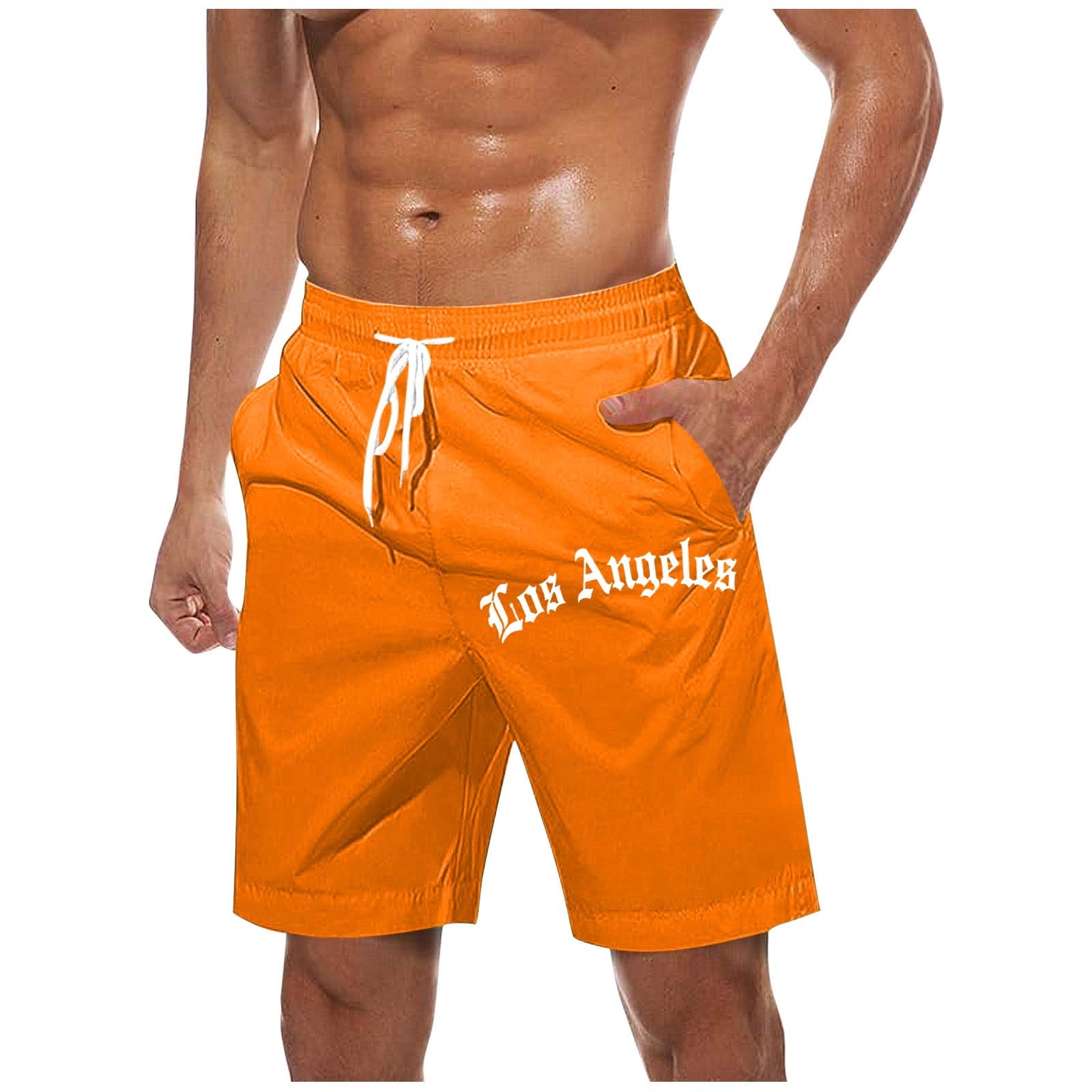 FRSASU Men's Letter Graphics Shorts Drawstring Waist Casual Boho Tribal ...