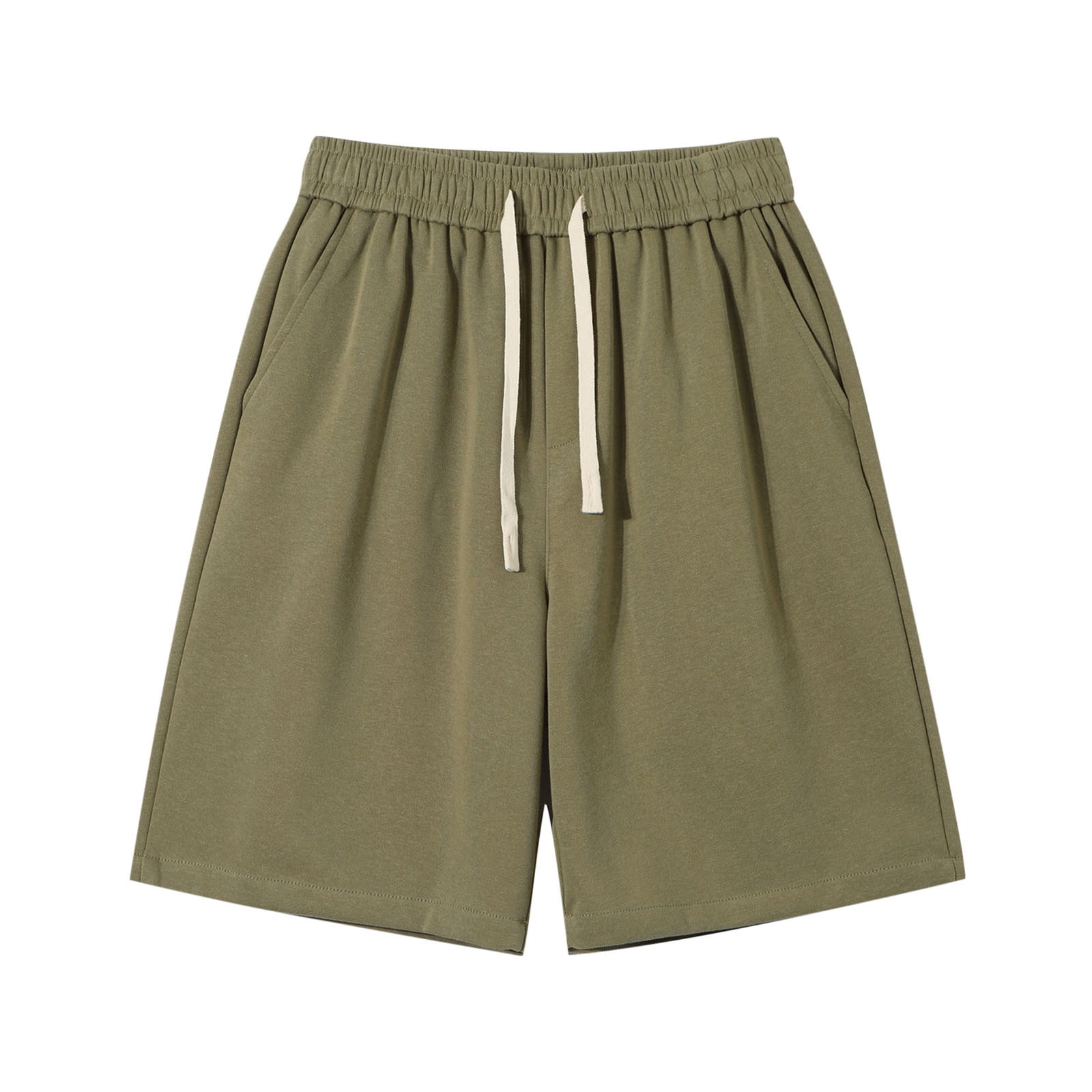 FRSASU Men's Plus Athletic Running Shorts Solid Color Elastic Waist ...