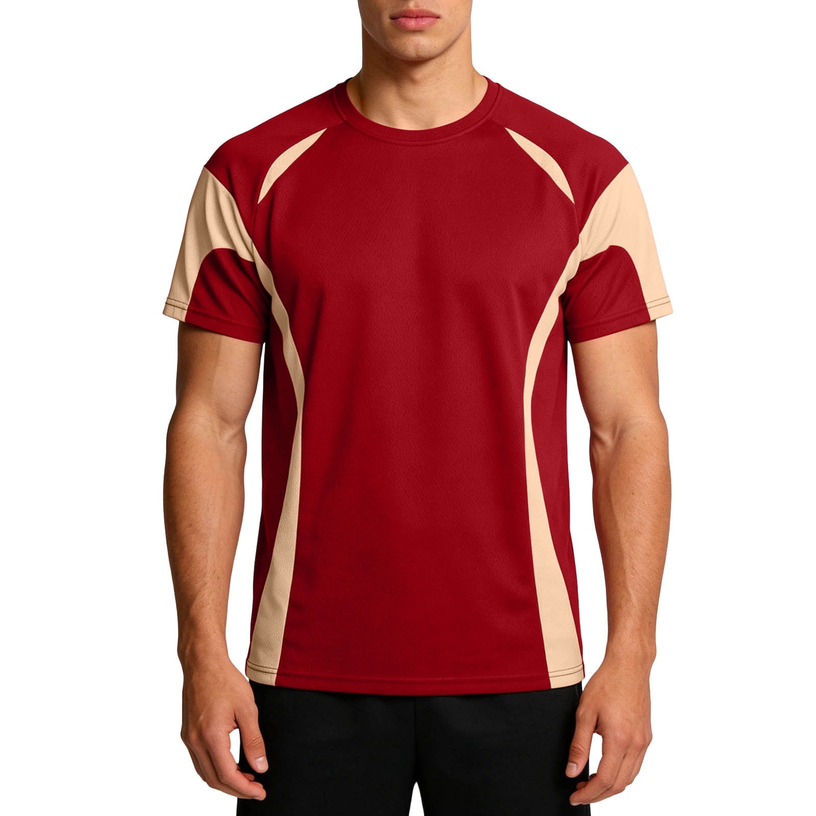 FRSASU Men's Short Sleeve Round Neck Basketball Training Sport T-Shirt ...