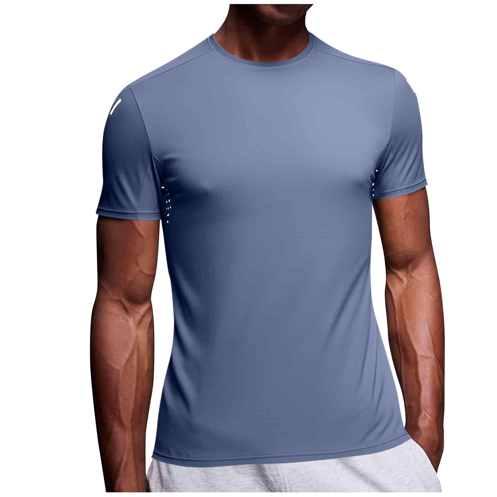FRSASU Men's Short Sleeve T-Shirt Quick Dry Rash Guard Athletic Running ...