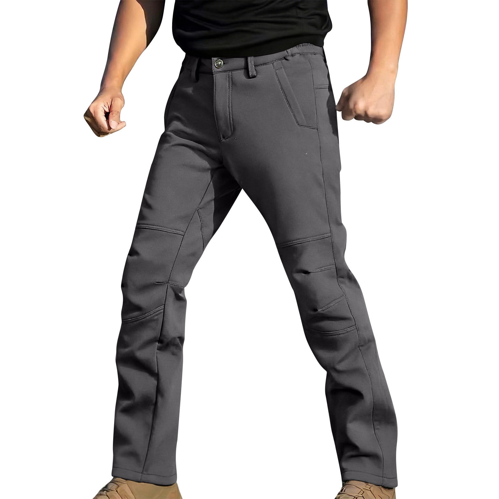 FRSASU Men's Snow Pants Fleece Lined Hiking Winter Waterproof Softshell ...