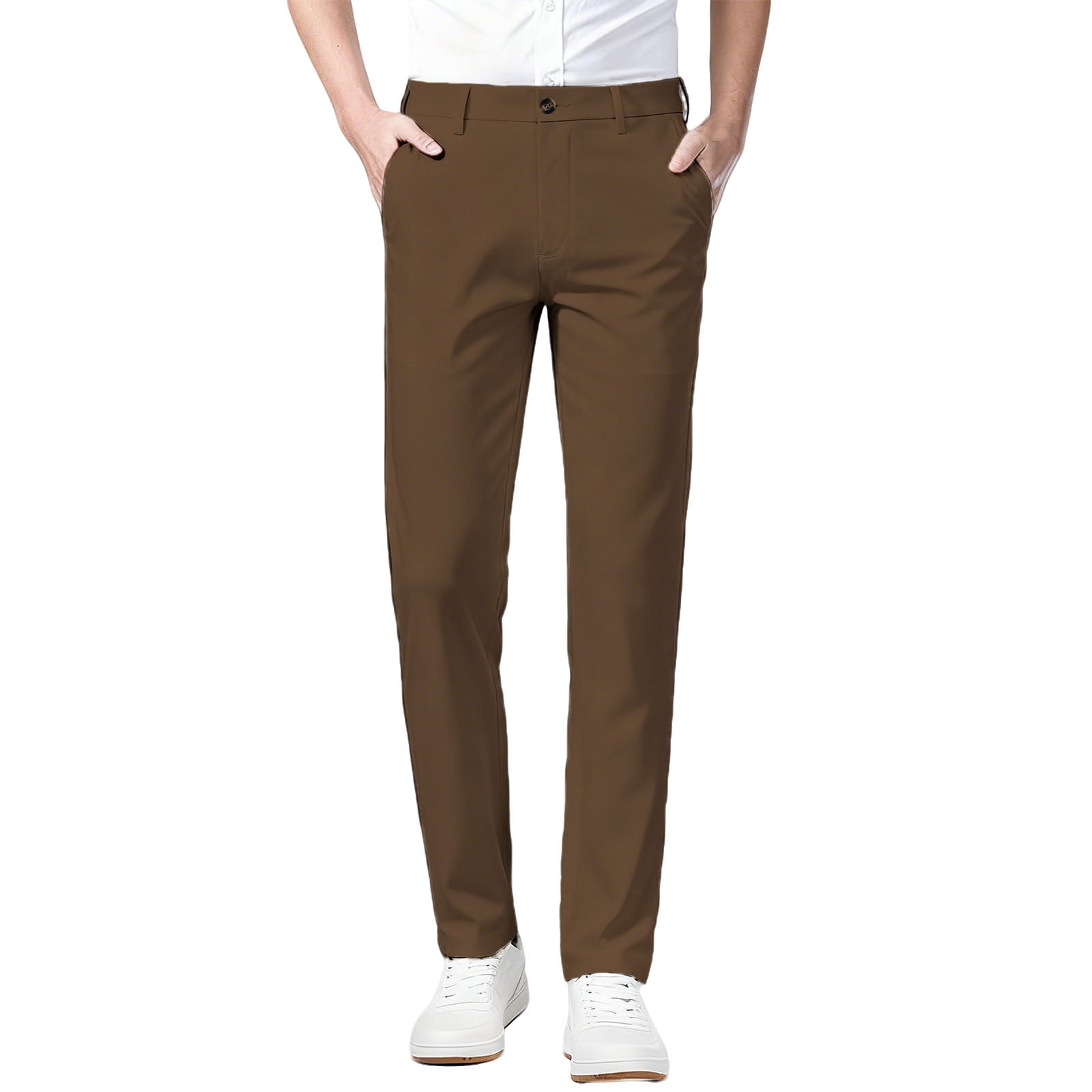 FRSASU Men's Tall Classic Fit Flex Flat Front Dress Pants formal Cotton ...