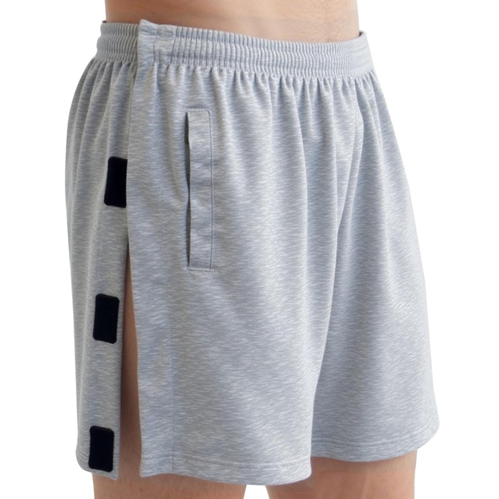 FRSASU Men's Tear Away Shorts Snap On Athletic Cotton Shorts Post Knee ...