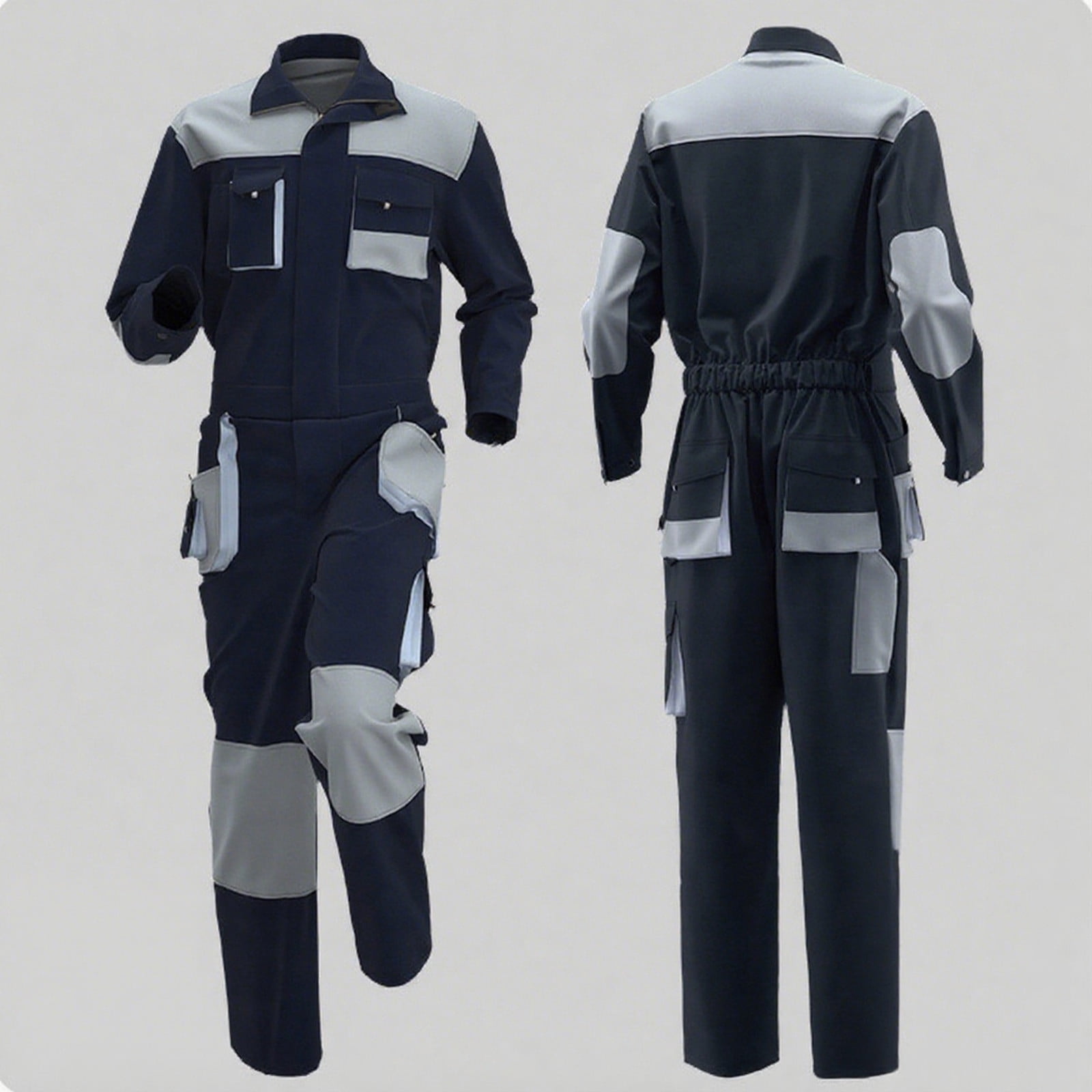 FRSASU Men's fashionable color blocked work clothes, wear-resistant ...