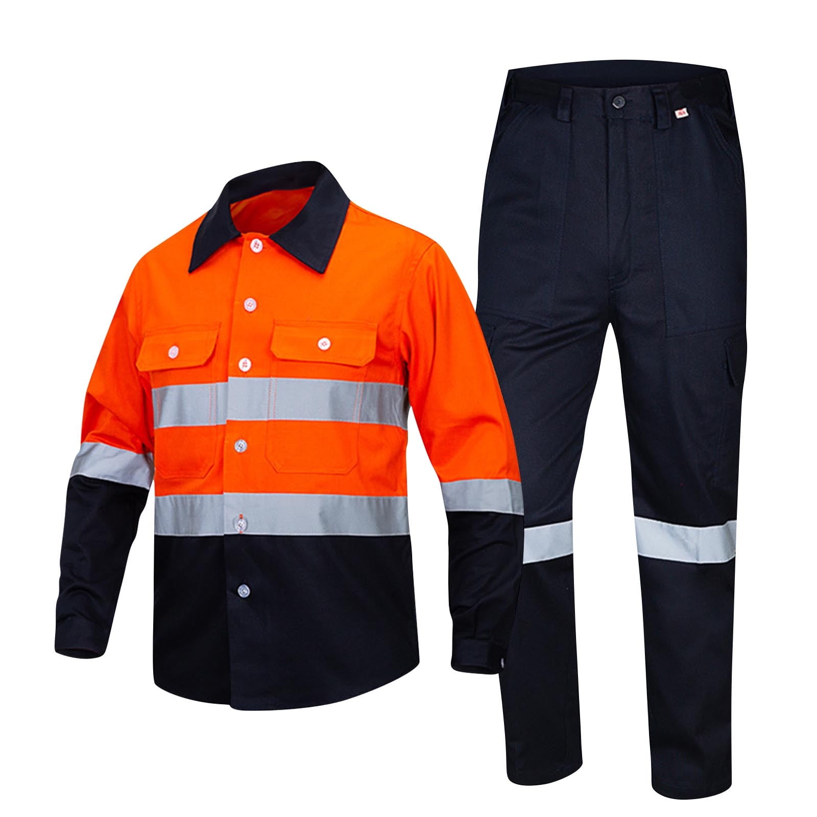 FRSASU Mens Color Blocked Long Sleeve Lapel Top Multi Pocket Workwear ...