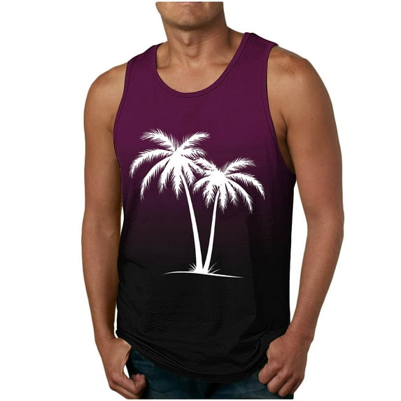FRSASU Mens Cotton Tank Tops Beach Summer Sleeveless Shirts Graphic ...