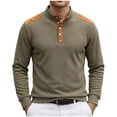 FRSASU Mens Fashion Plaid Texture Stand Collar Polo Shirt Spring Casual ...