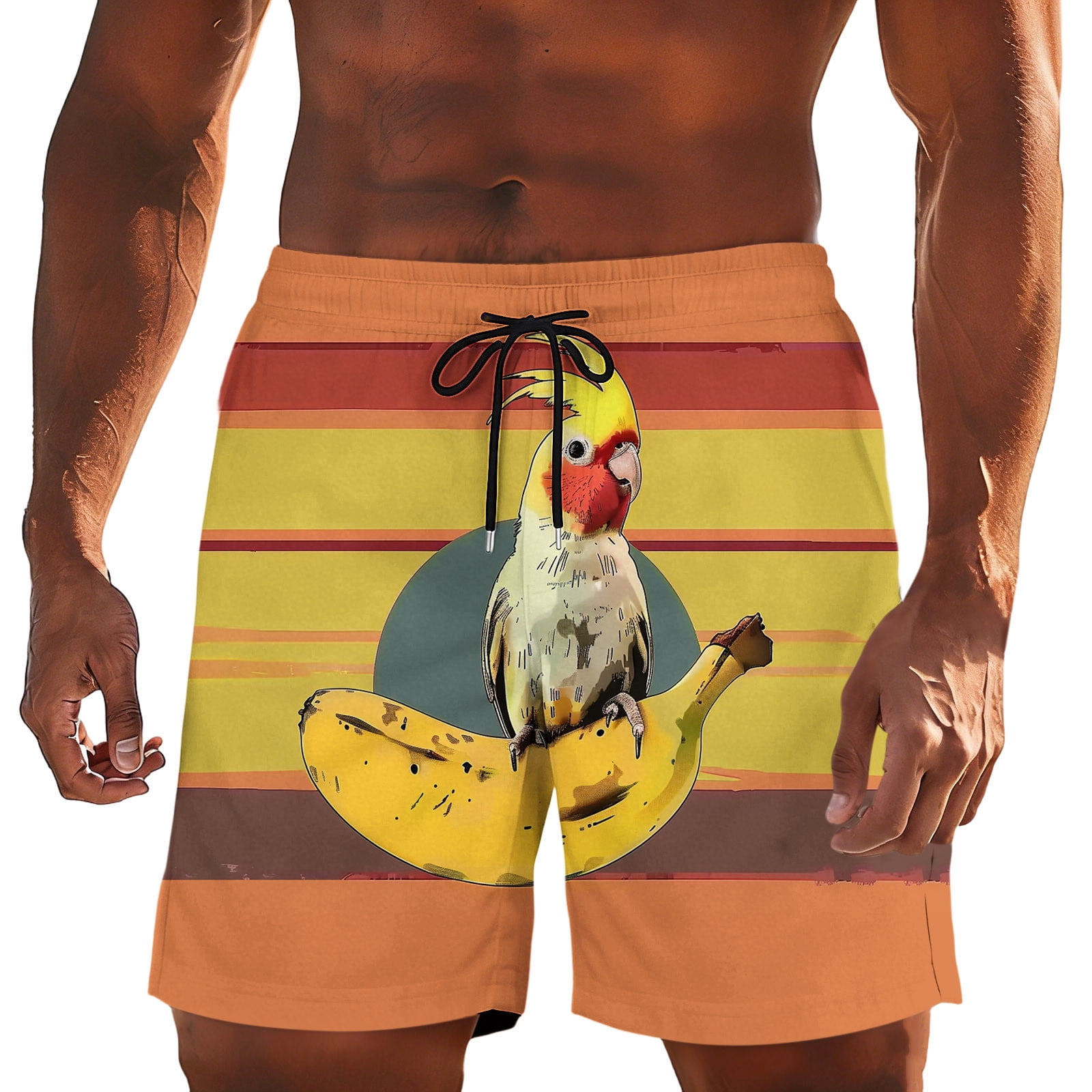 FRSASU Mens Funny Swimming Shorts 3d Printed Surfing Board Shorts ...