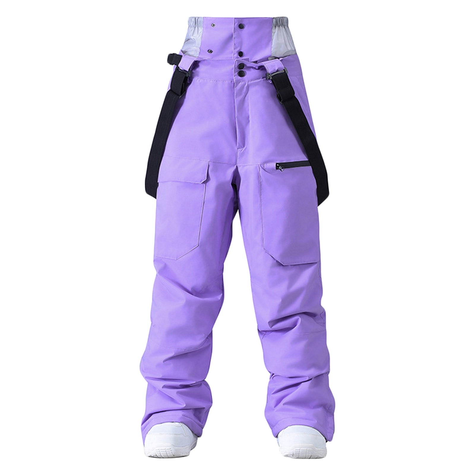 FRSASU Mens Solid Winter Thick Warm Skiing Pants Windproof Waterproof ...