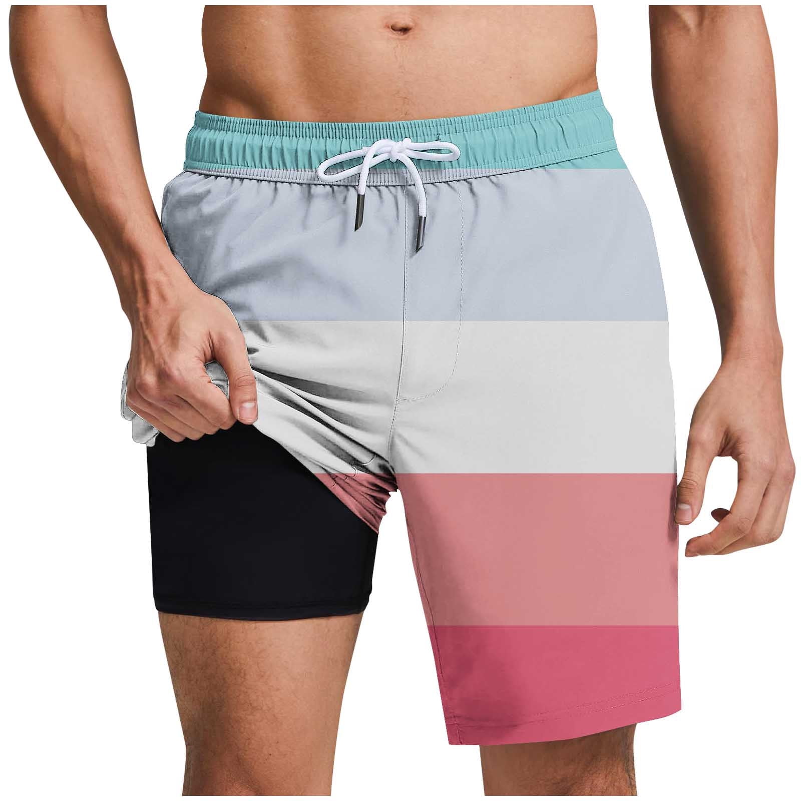 FRSASU Mens Swim Trunks Bathing Suit 9 Inch Inseam Compression Liner ...
