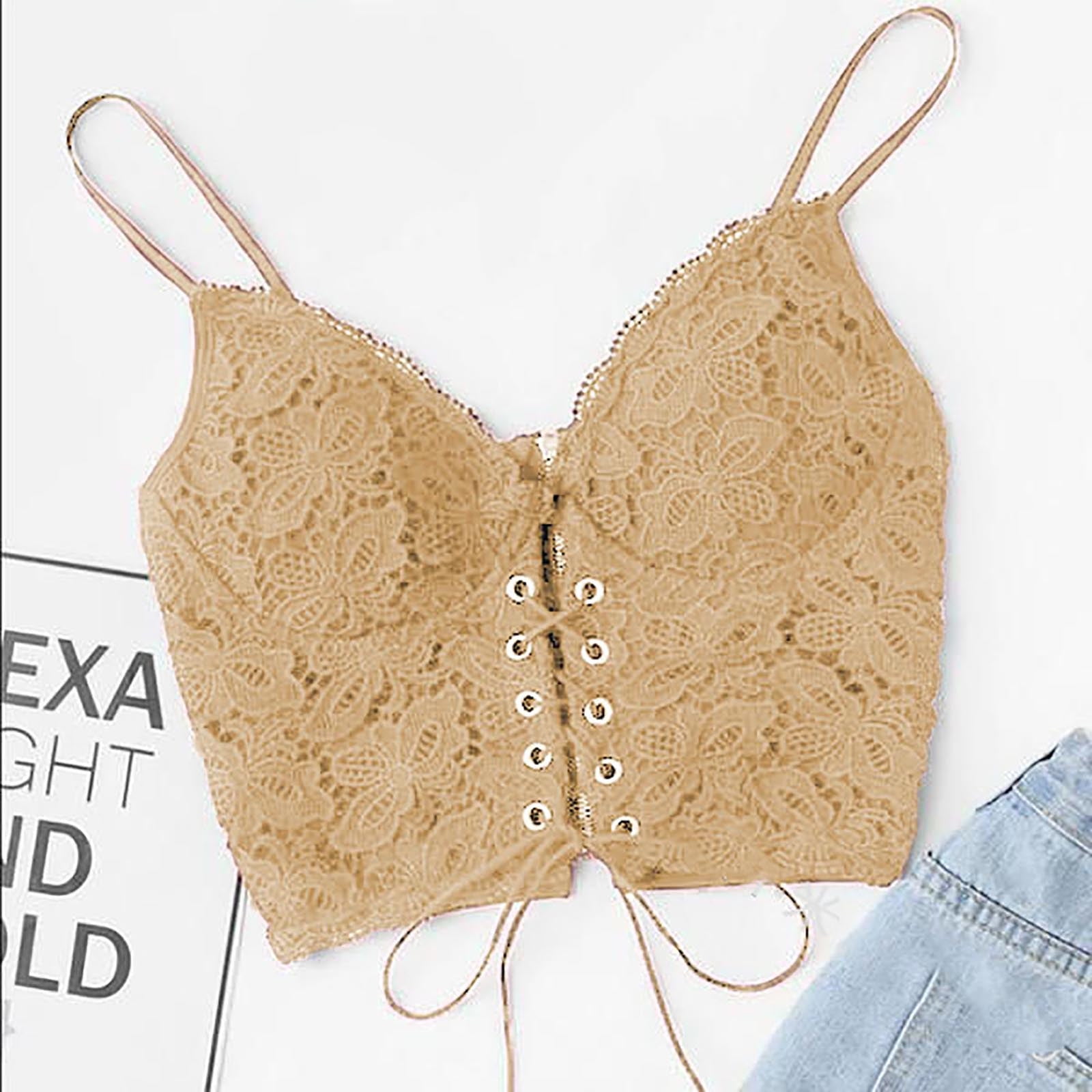 FRSASU Plus size Bras Clearanc Women's Lace Bra, Eyelet Lace Up ...