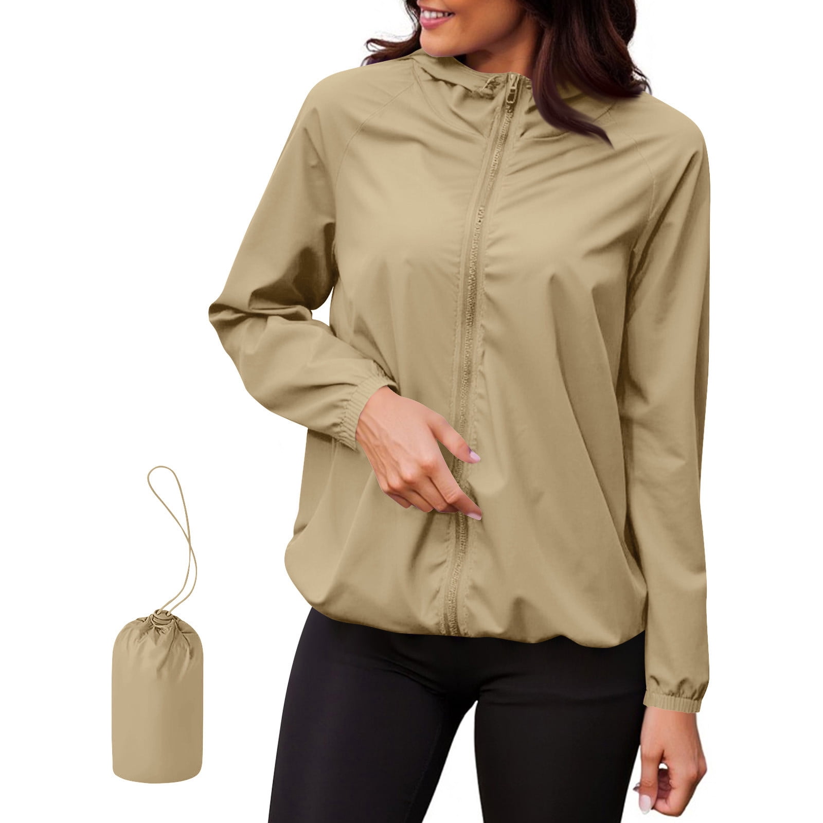 FRSASU Rain Coats for Women Lightweight Waterproof Rain Jacket with ...