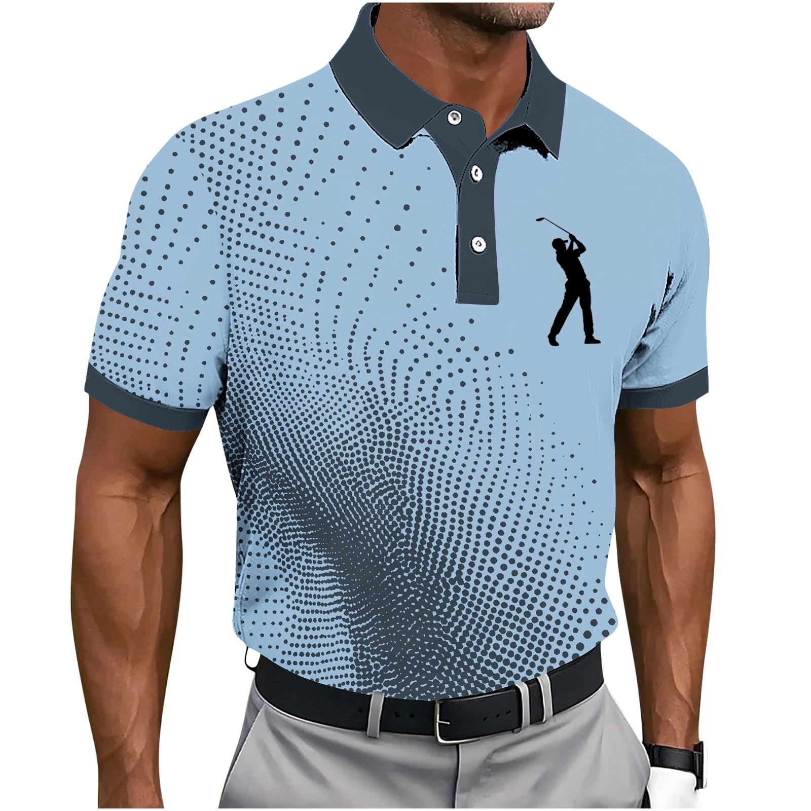 FRSASU Shirts for Men Golf Print Short Sleeve Regular Fit Hawaiian ...