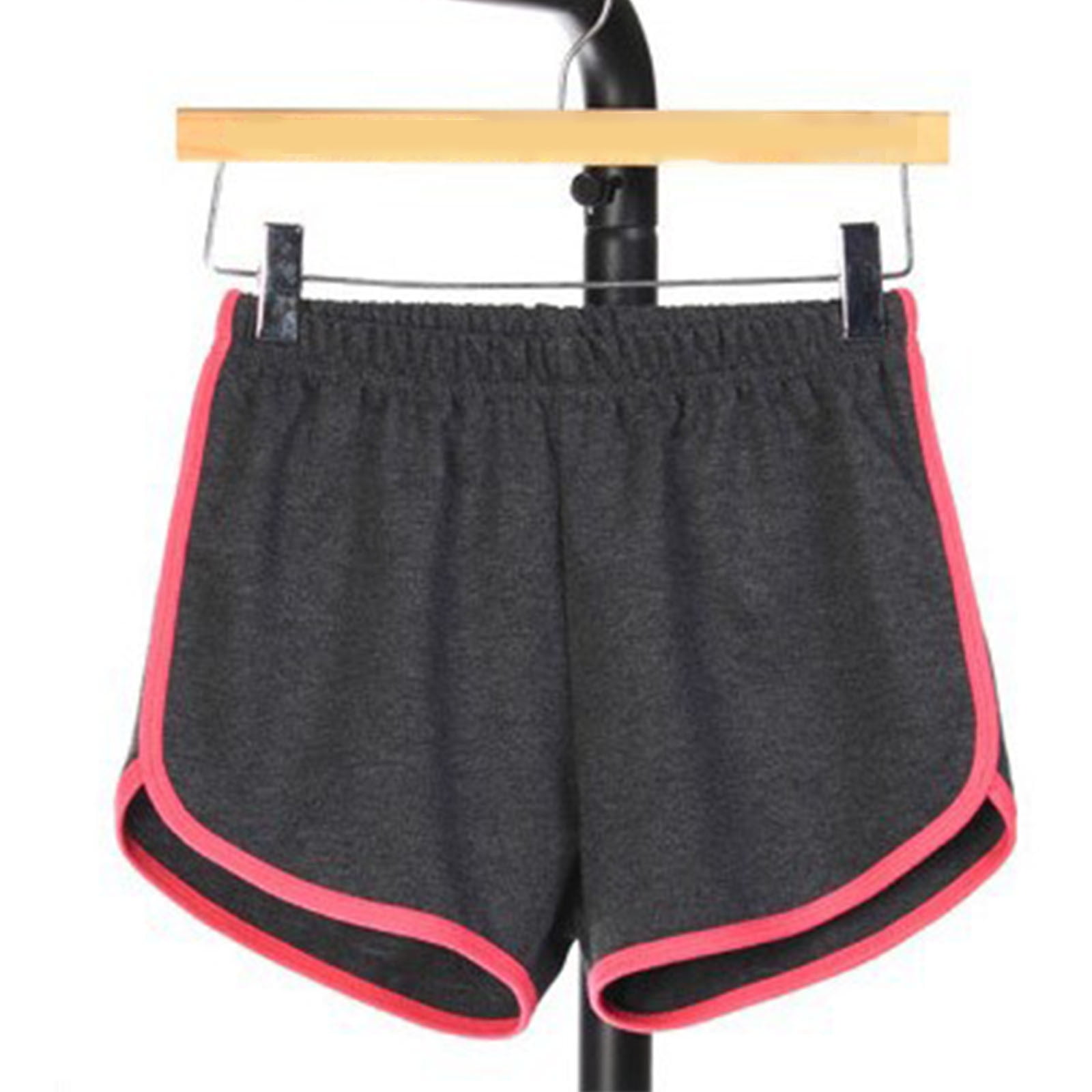 FRSASU Sports Shorts for Women Elastic Waist Solid Casual Outing Yoga ...