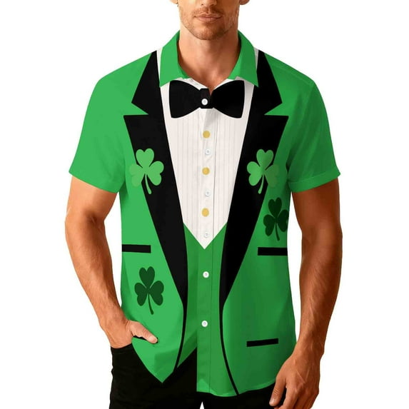 FRSASU St Patricks Day Tshirt Men Leprechaun Costume Green Shamrock ...