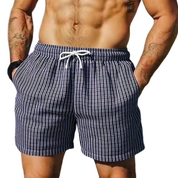 FRSASU Summer Fashion Striped Print Beach Shorts Swimwea, Oversized ...