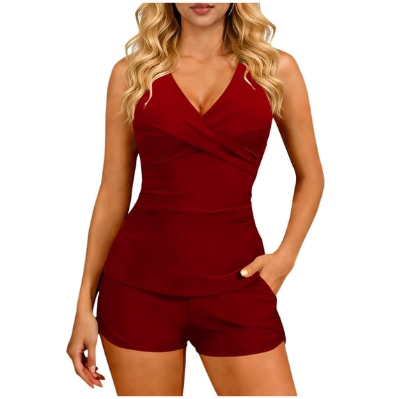 FRSASU Tankini Swimsuits Two Piece Tummy Control Bathing Suits Breast ...