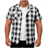 FRSASU Western Shirts for Men Short Sleeve Plaid Pearl Snap Shirts for ...