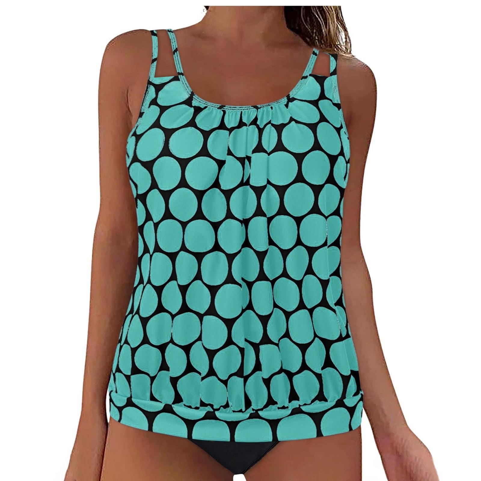 FRSASU Women Two Piece Tankini Swimsuit Tummy Control Plus Size Top and ...