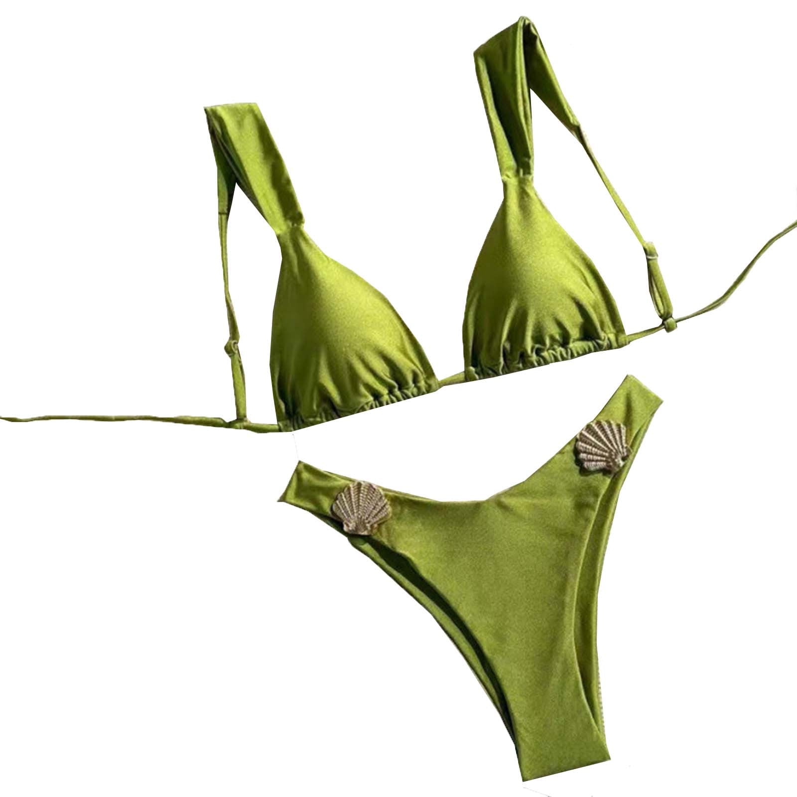 FRSASU Women Underwire Triangle Bikini Spaghetti Strap Push up Swimsuit ...