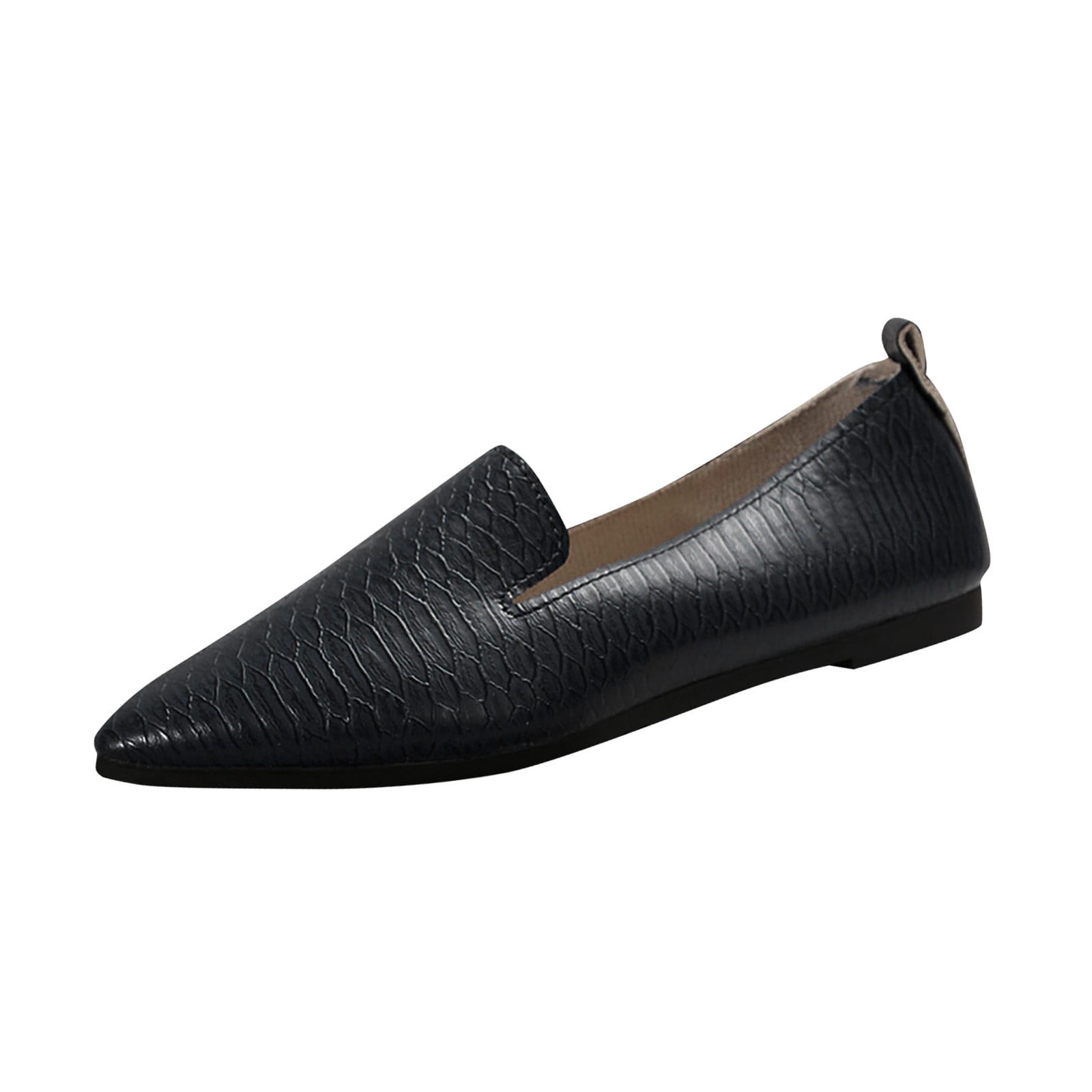 FRSASU Women's Casual Pointed Toe Loafer Flats Shoes Slip On Suede ...
