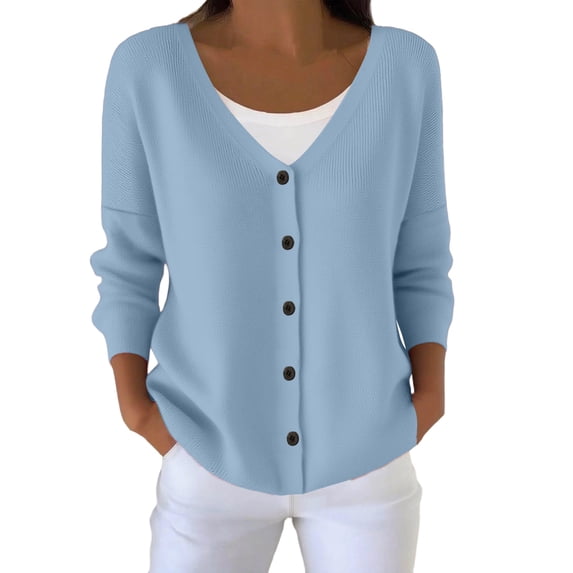 FRSASU Women's Chunky Knit Open Front Sweater Long Sleeve Button Loose ...