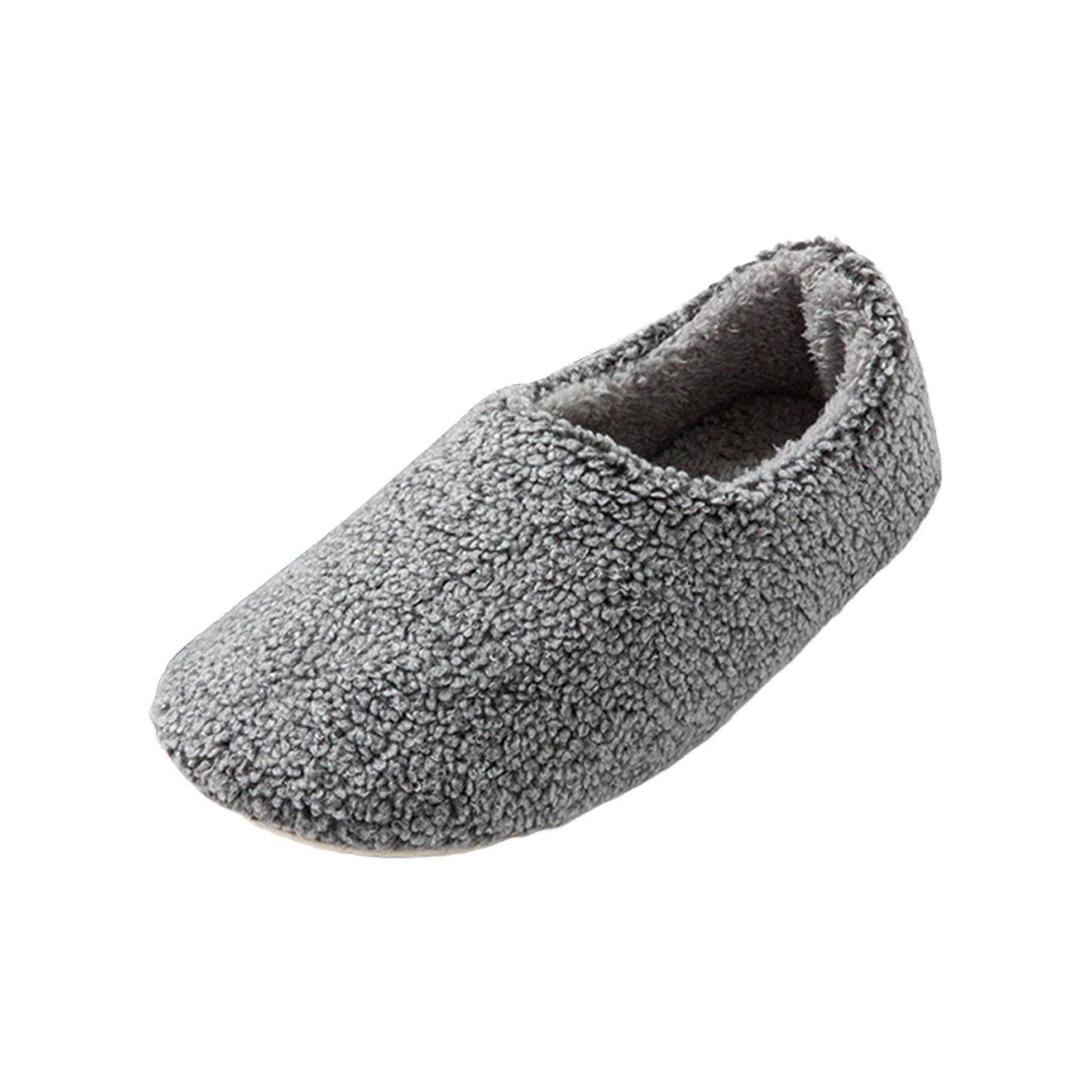 FRSASU Women's Fuzzy Curly Fur Memory Foam Loafer Slippers with Polar ...