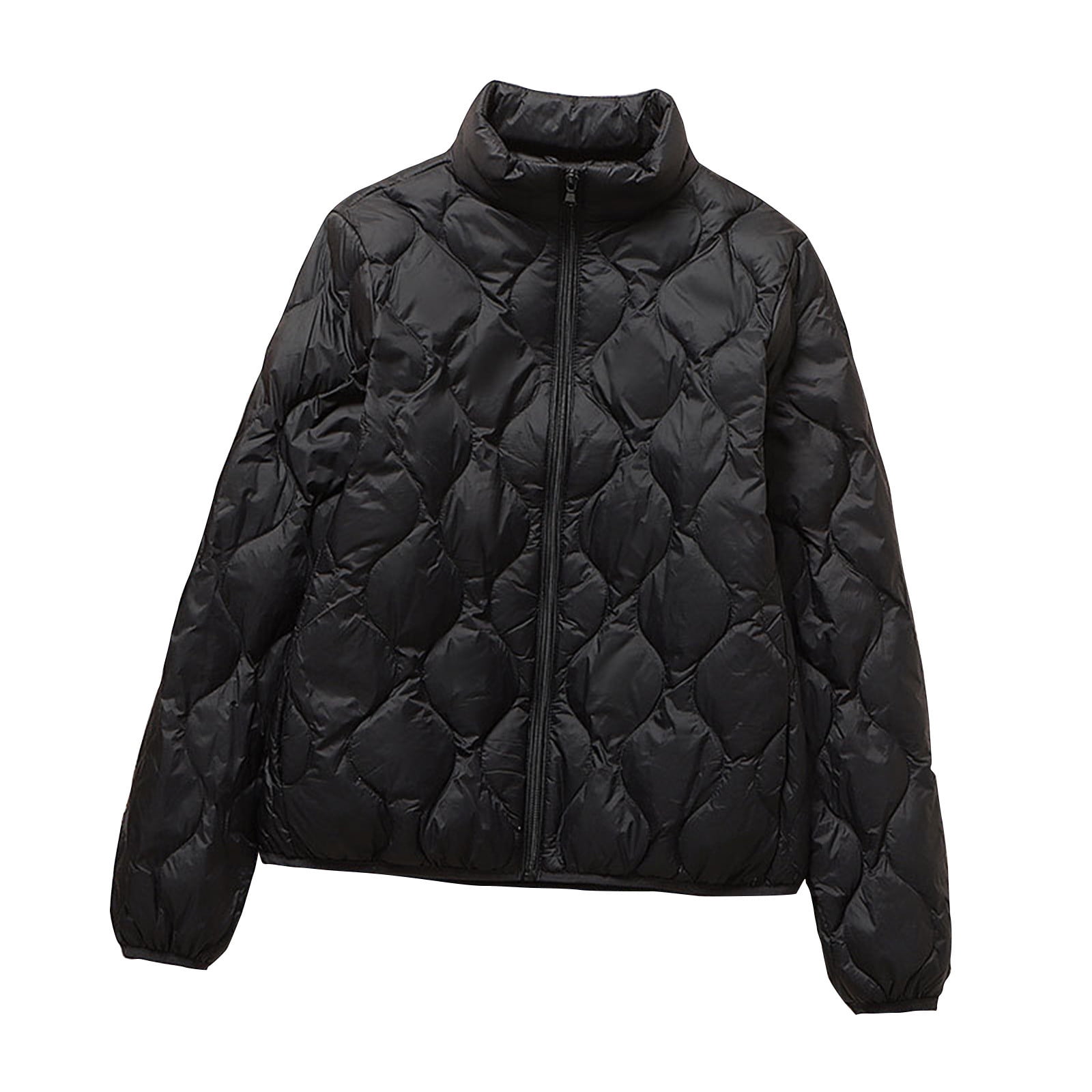 FRSASU Women's Lightweight Winter Jacket Solid Zipper Comfortable and ...