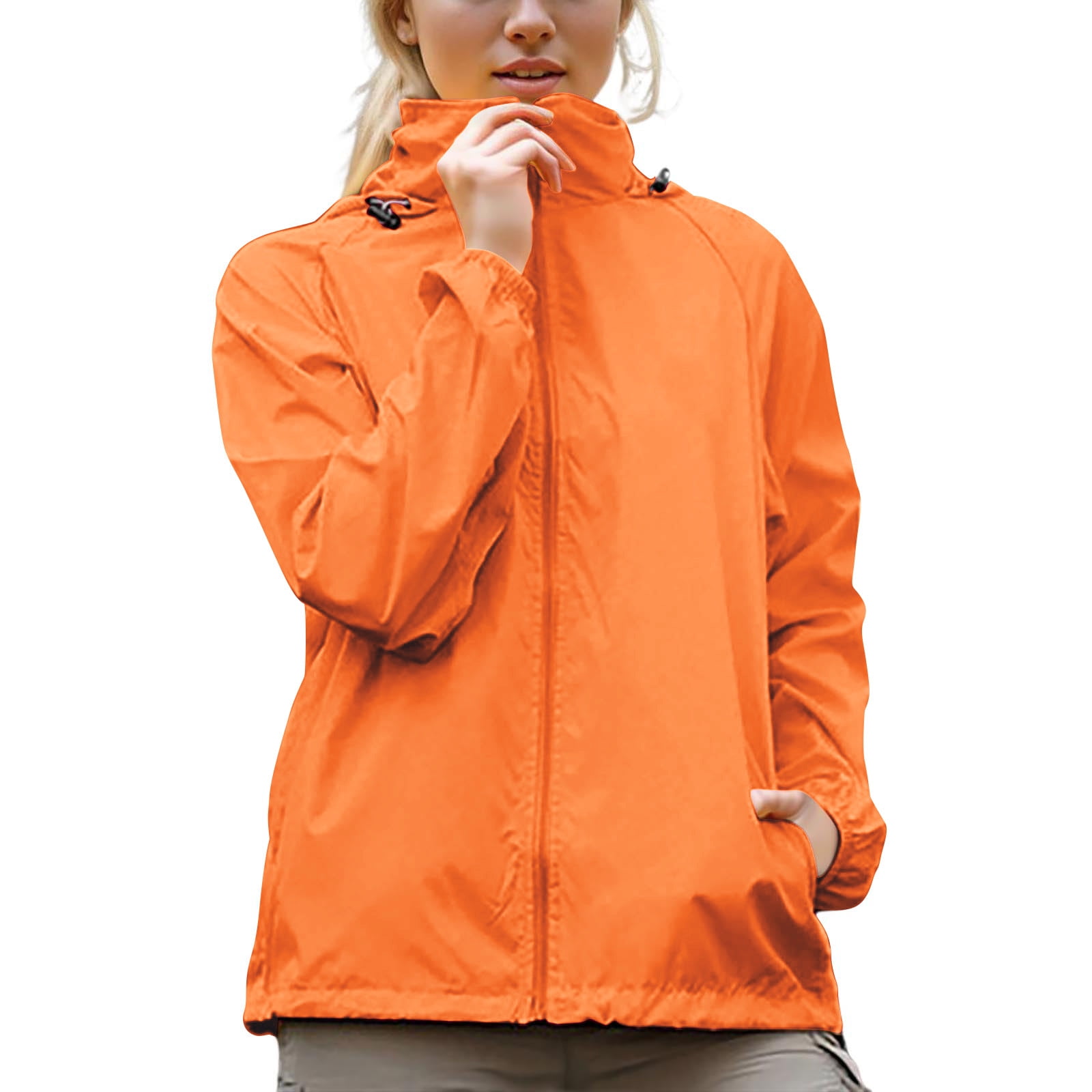 FRSASU Women's Rain Jacket Waterproof Lightweight Packable Raincoat ...