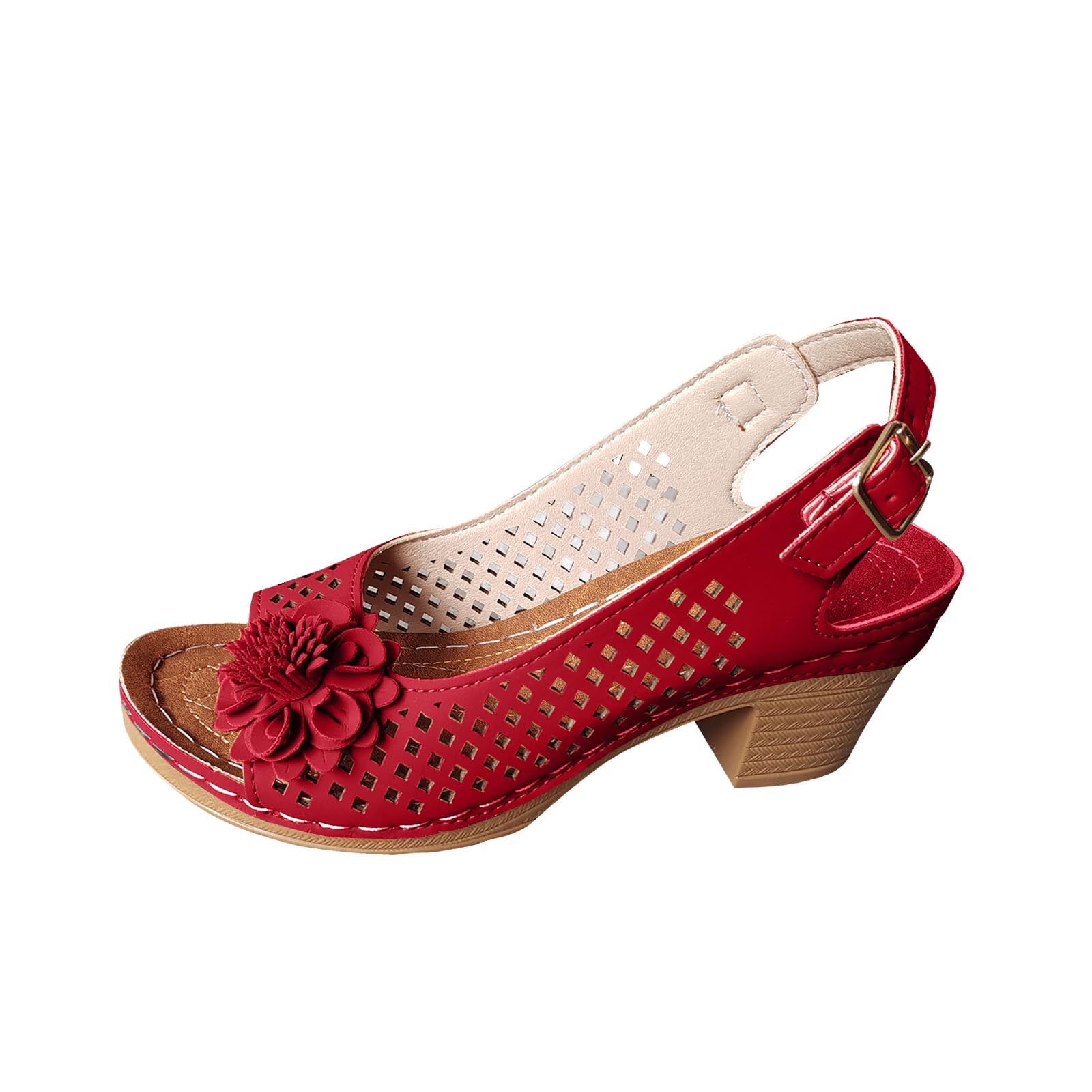 FRSASU Women's Sandals Summer Fashion Casual Round Head Comfy Sandals ...