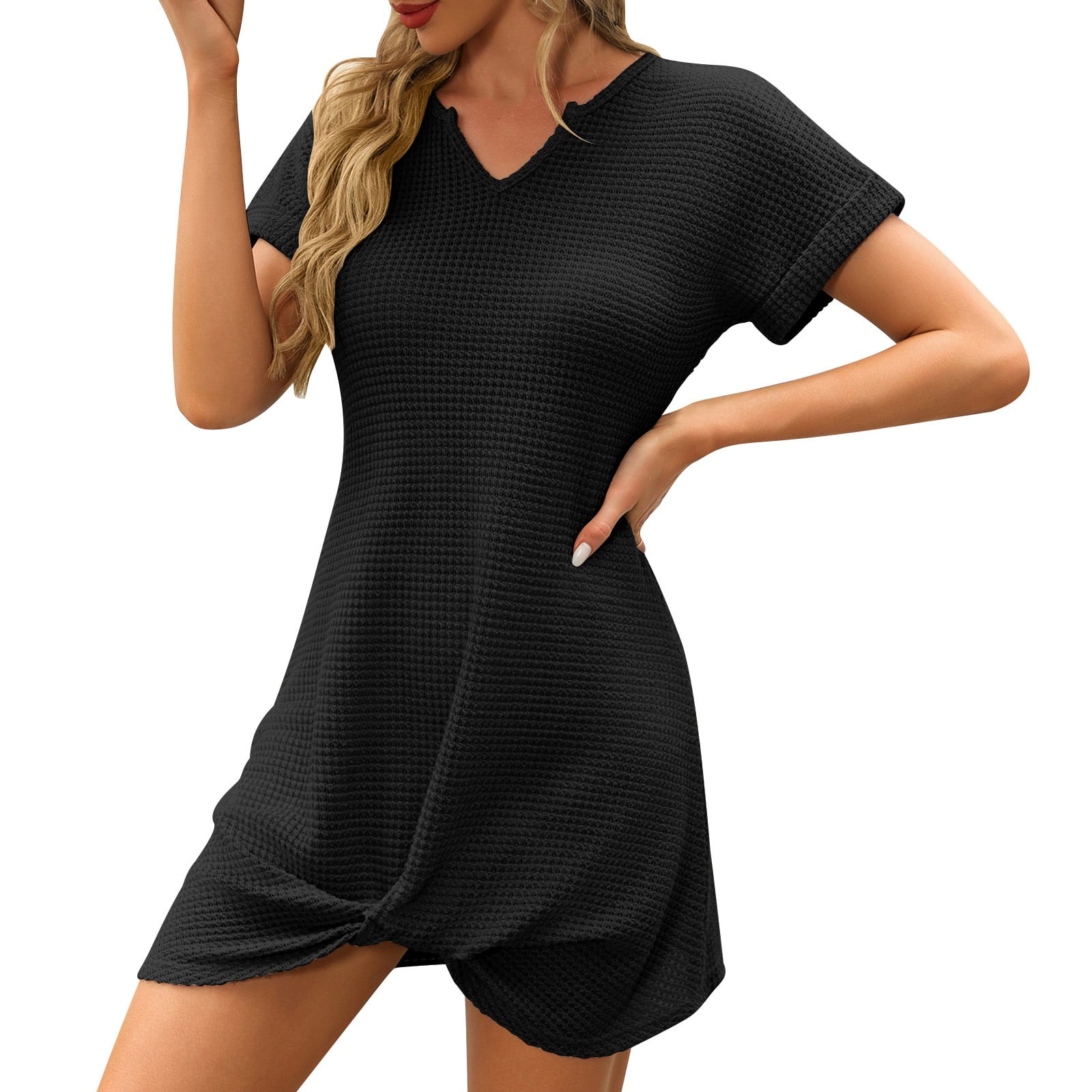 FRSASU Women's Swimsuit Coverup Short Sleeve Waffle Knit Bathing Suit ...