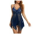 FRSASU Women's V Neck Negligee Sleepwear lace slip dress Nightgown Hem ...