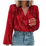 FRSASU Womens Sequined Tops Sparkly Elegant Dressy Blouses formal ...