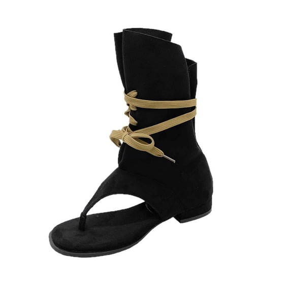 FRSASU Womens Tassel Embellished Flip Summer Boots Vintage Open Toe ...