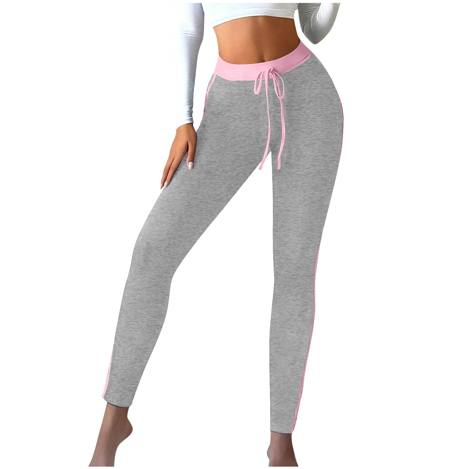 FRSASU Yoga Leggings for Women Drawstring High Waist Tummy Control ...