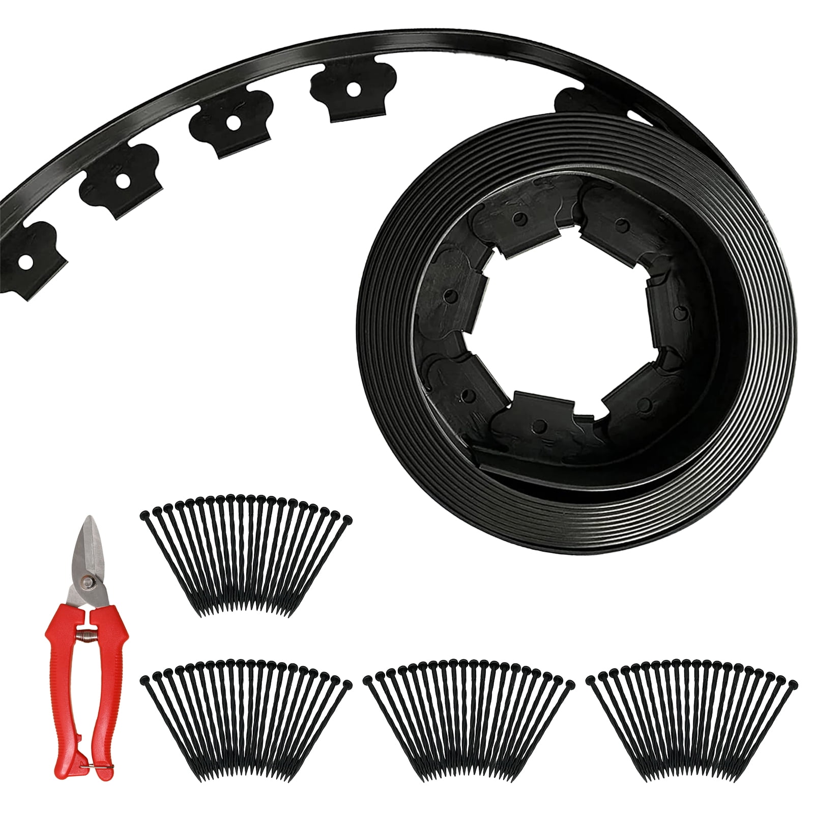 FRTDNE 80FT Landscape Edging No Dig,Include 1Pcs Scissor,80 Spikes,80 ...