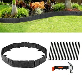 GroundSmart Curb Landscape Edging, 4' Brown Rubber Garden Border, 4 ...