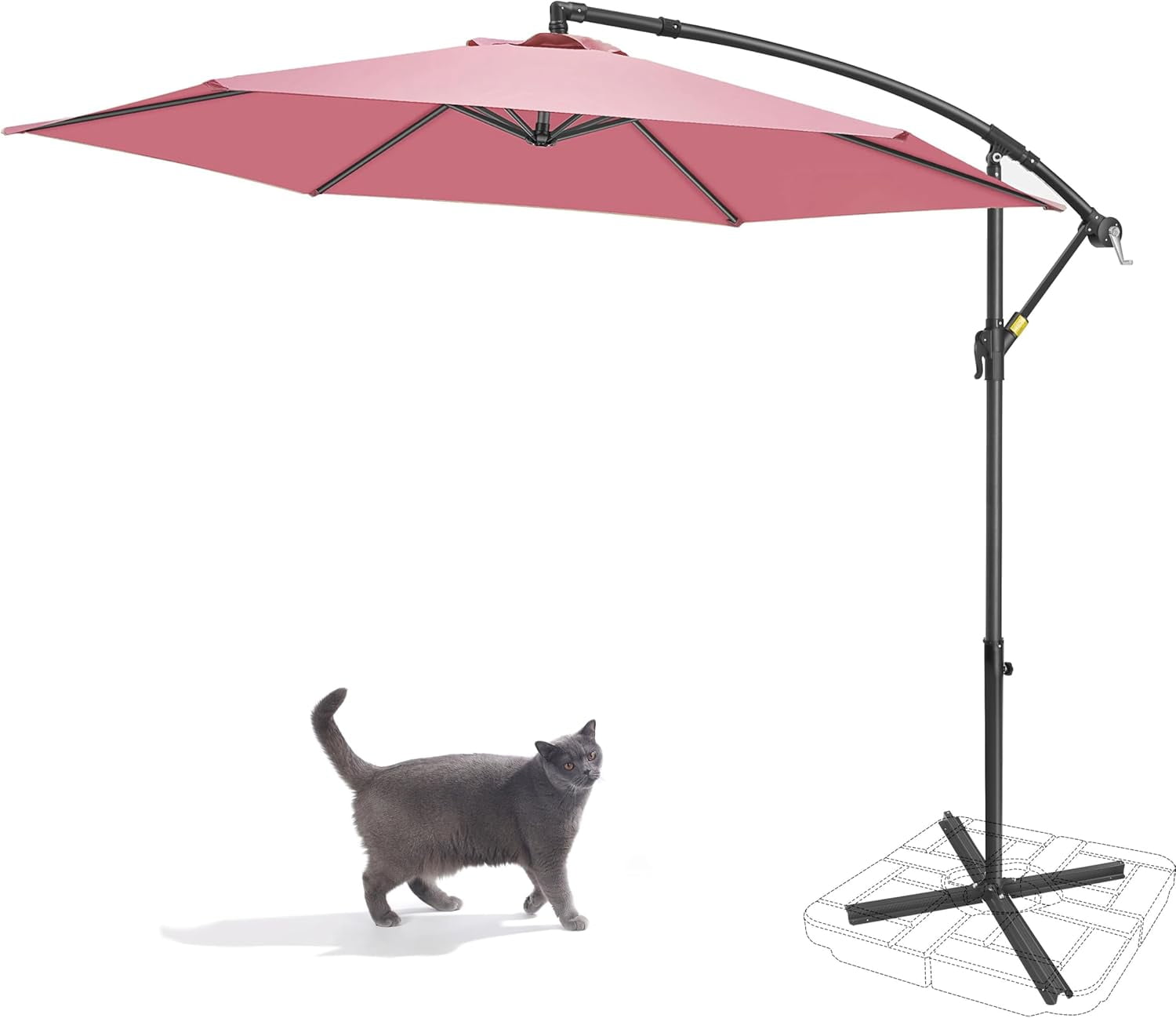 FRUITEAM 10FT Offset Hanging Market Patio Umbrella w/Easy Tilt ...