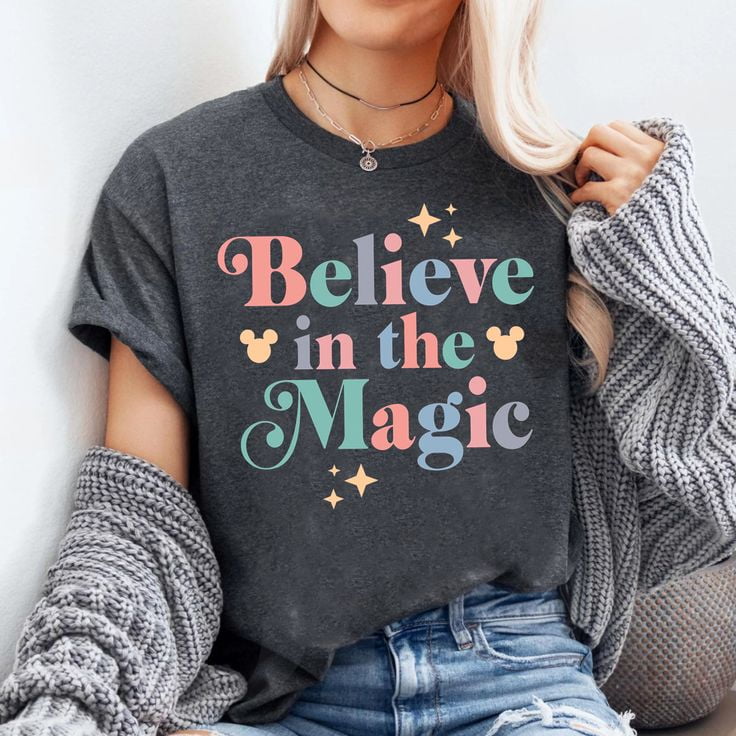 FRYAID Magical Shirt Women Believe in The Magic Tshirt Kingdom Castle ...