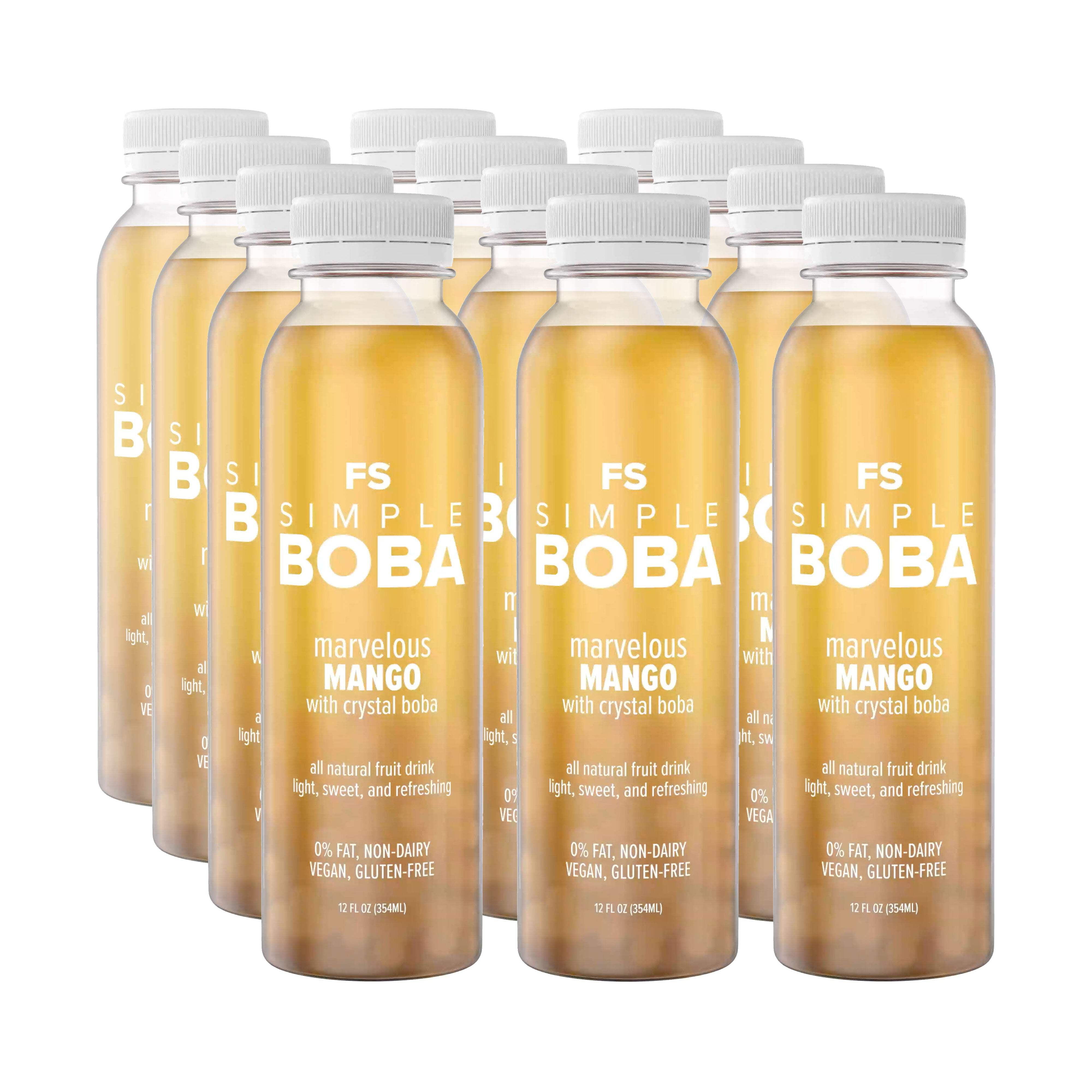 FS Boba | Mango Juice with Chewy Crystal Boba | 0% Fat, Vegan, Dairy ...