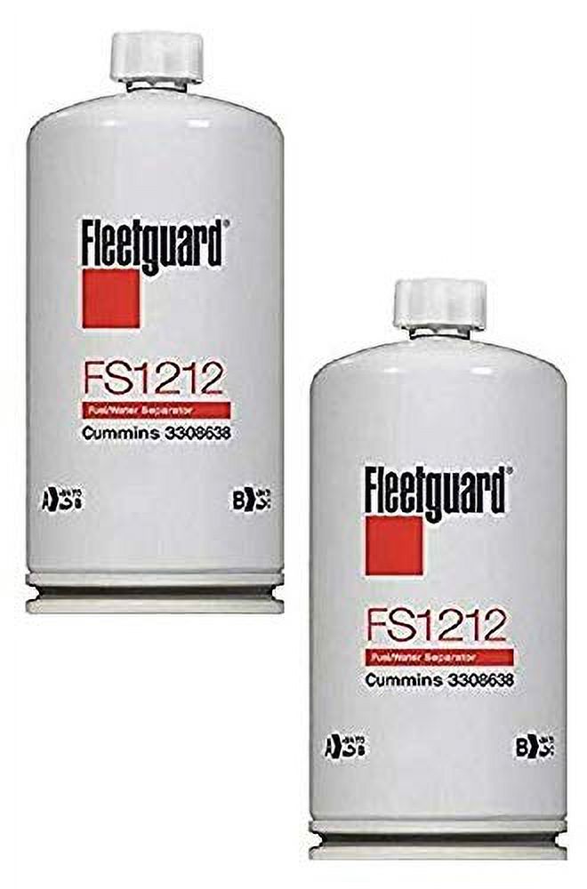 FS1212 Fleetguard Fuel/Water Separator Spin-On Filter (Pack of 2 ...