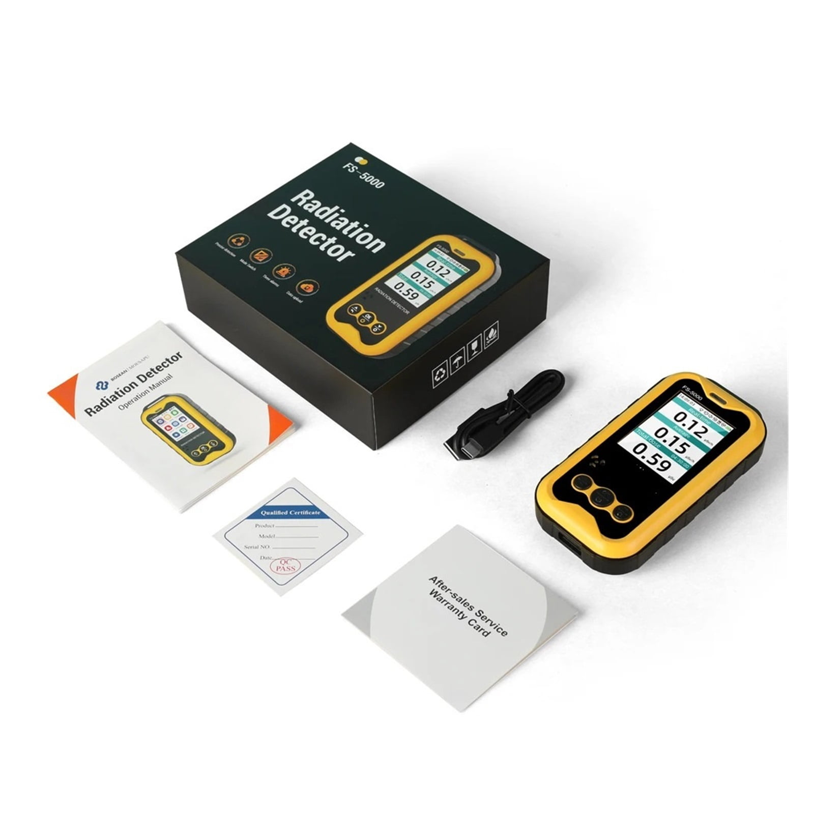 FS5000 Geiger Counter Nuclear Radiation Detector X-ray Gamma ...