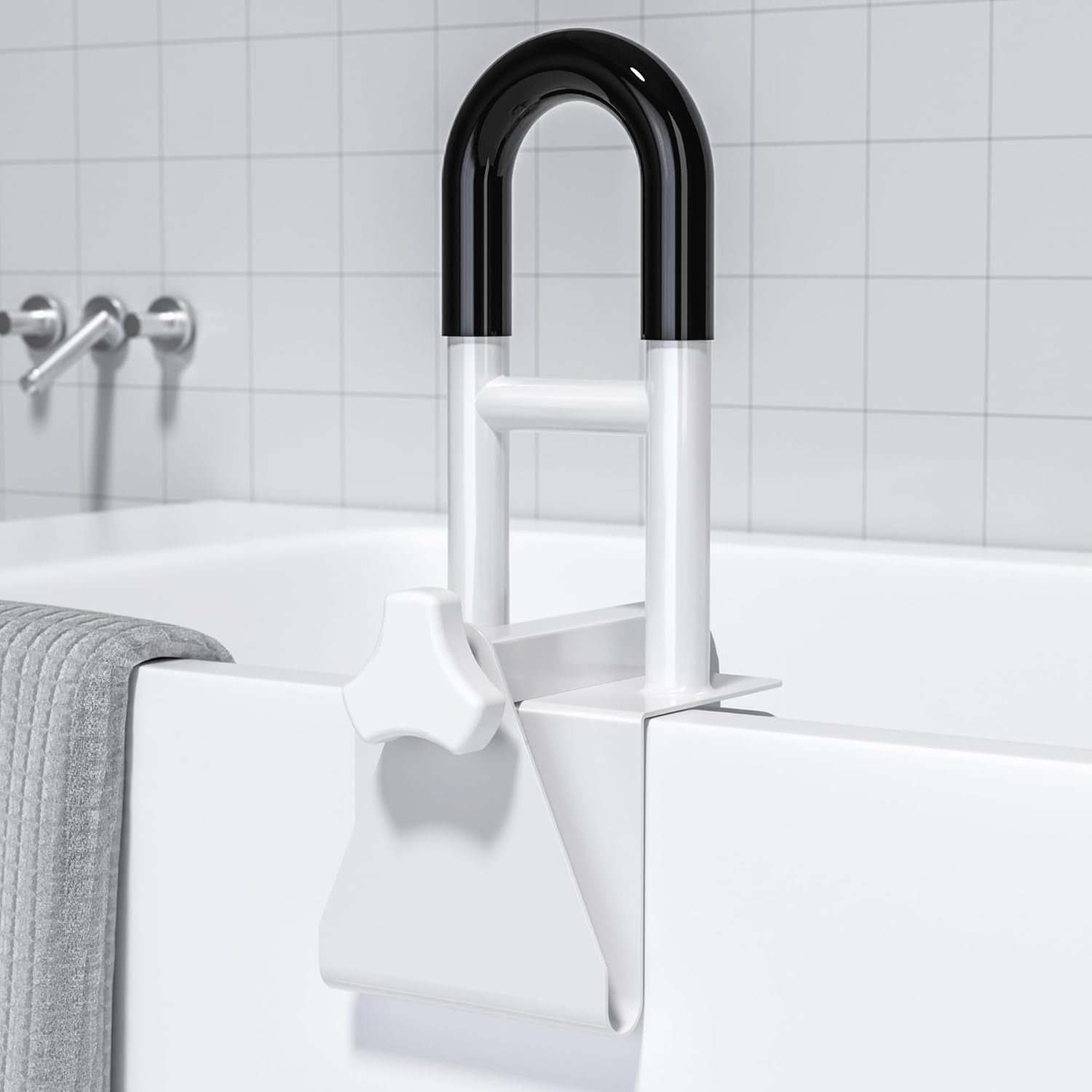 FSA/HSA Eligible Bathtub Safety Rail: Shower Grab Bar Handle for Seniors, Elderly, and Disabled ...