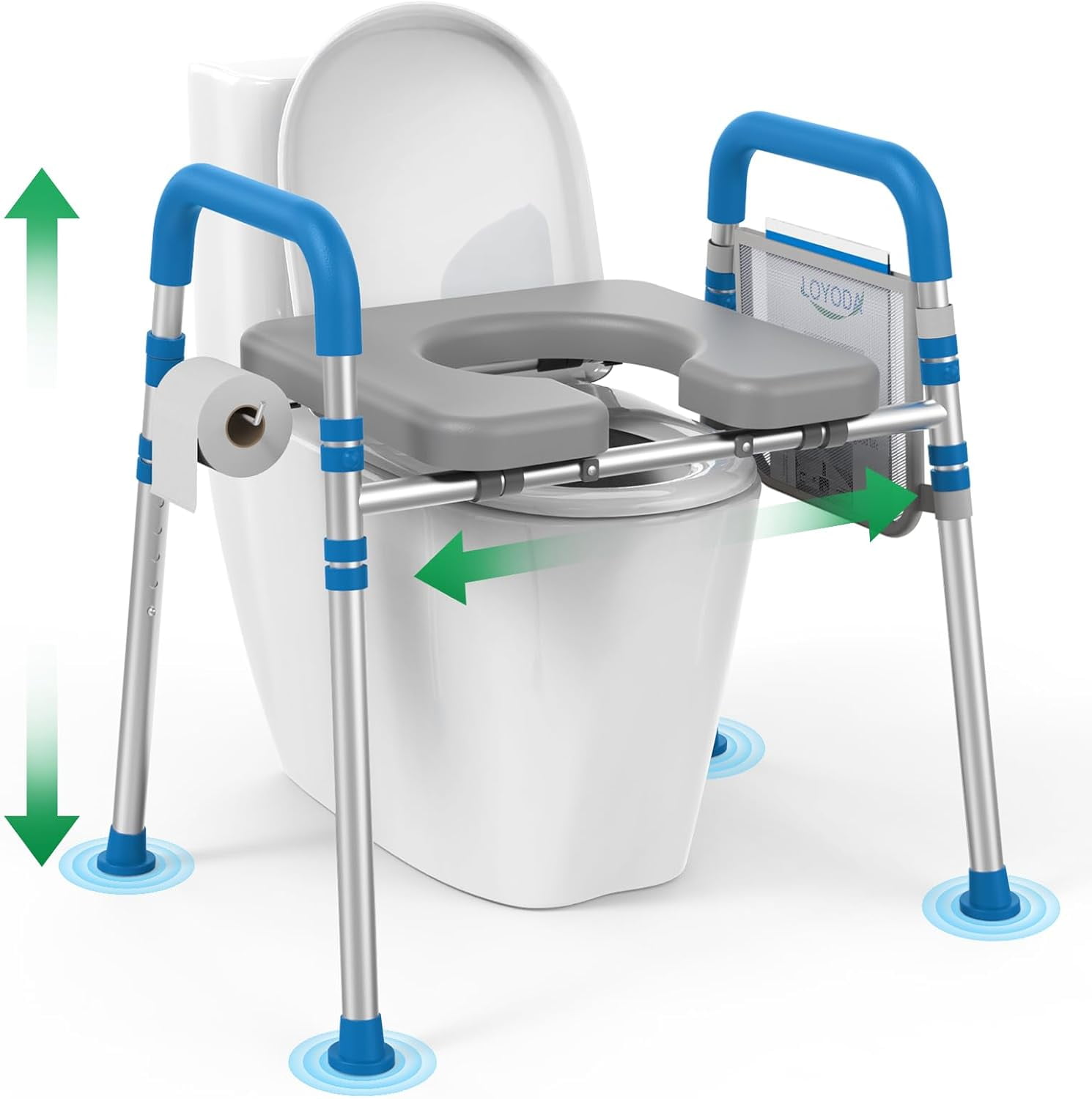 FSA/HSA Eligible Raised Toilet Seat with Handles, Padded Toilet Seat ...