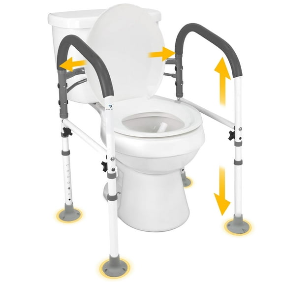 FSA/HSA Eligible, Vaunn Deluxe Folding Safety Toilet Rail, Adjustable and Foldable Toilet Safety ...