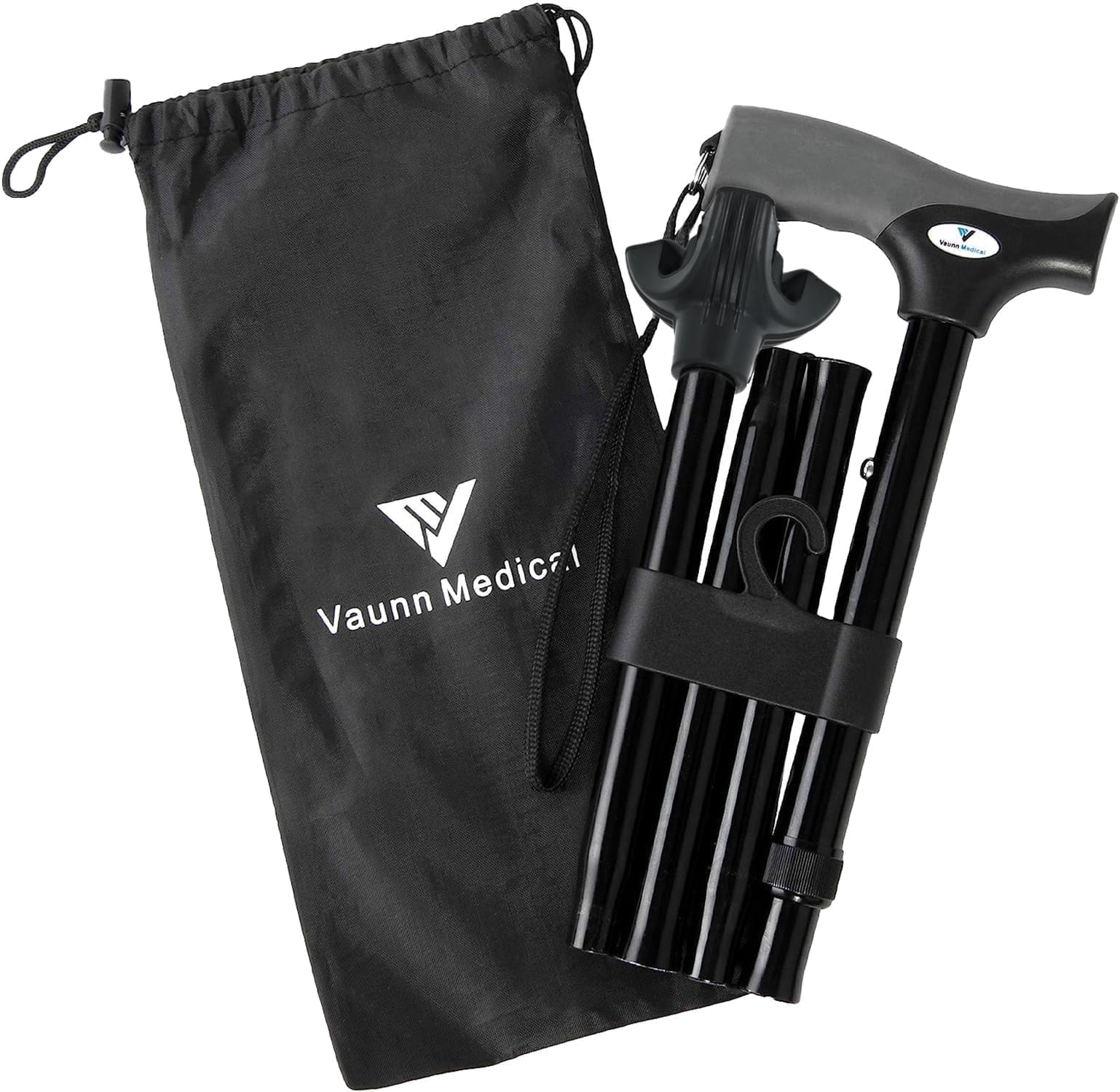 Vaunn Medical Folding Adjustable Walking Cane for Seniors with Tripod ...