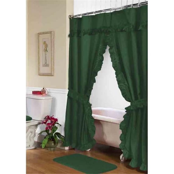 FSCD-L-27 34 x 54 in. Lauren Double Swag Shower Curtain, Evergreen ...