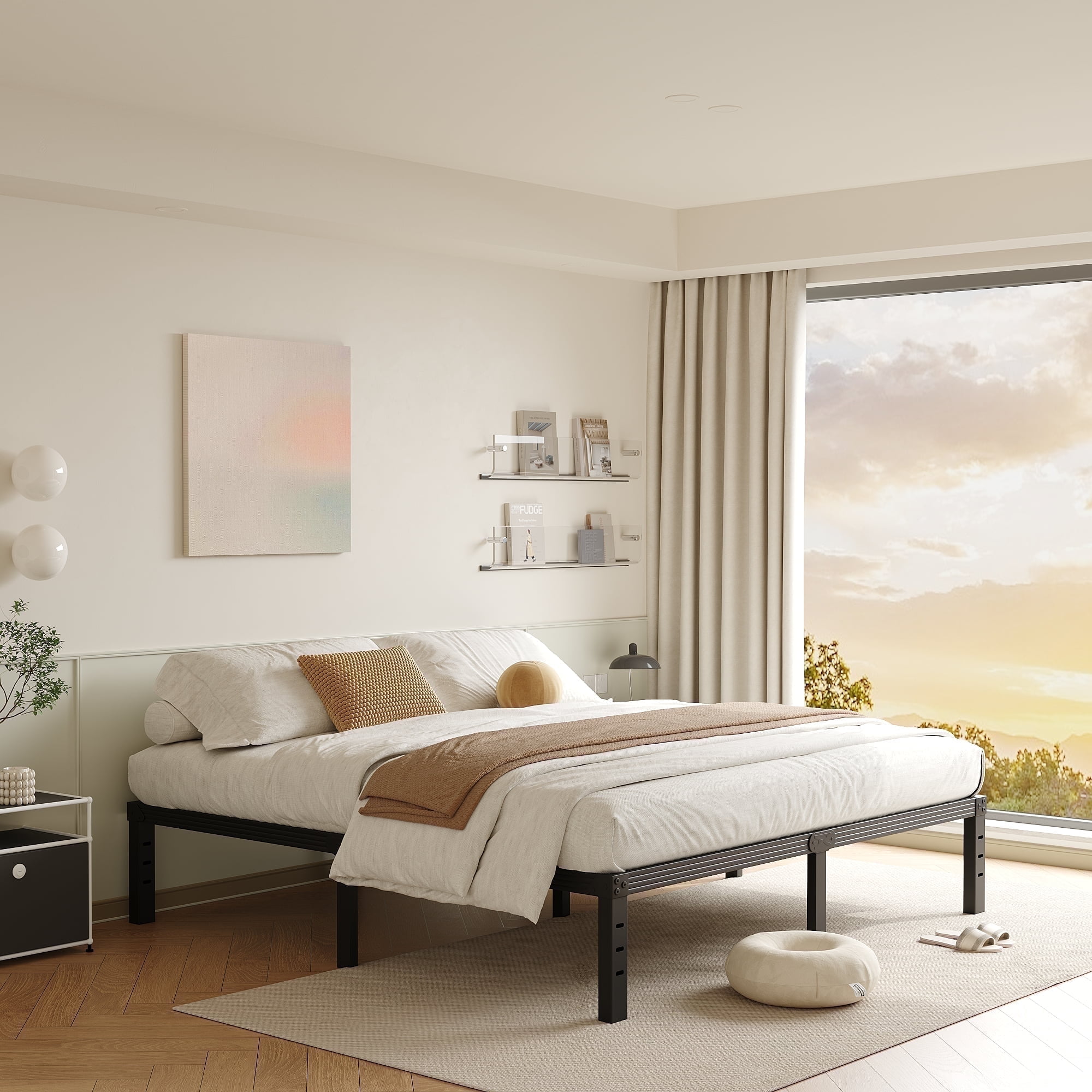 FSCHOS 12 Inch King Size Bed Frame, Heavy Duty Metal Platform, No Box ...